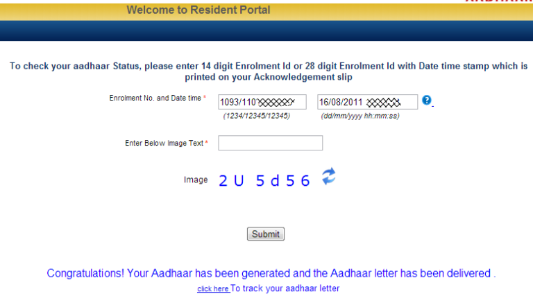 Aadhar card Tracker @uidai.gov.in - UIDAI Aadhaar